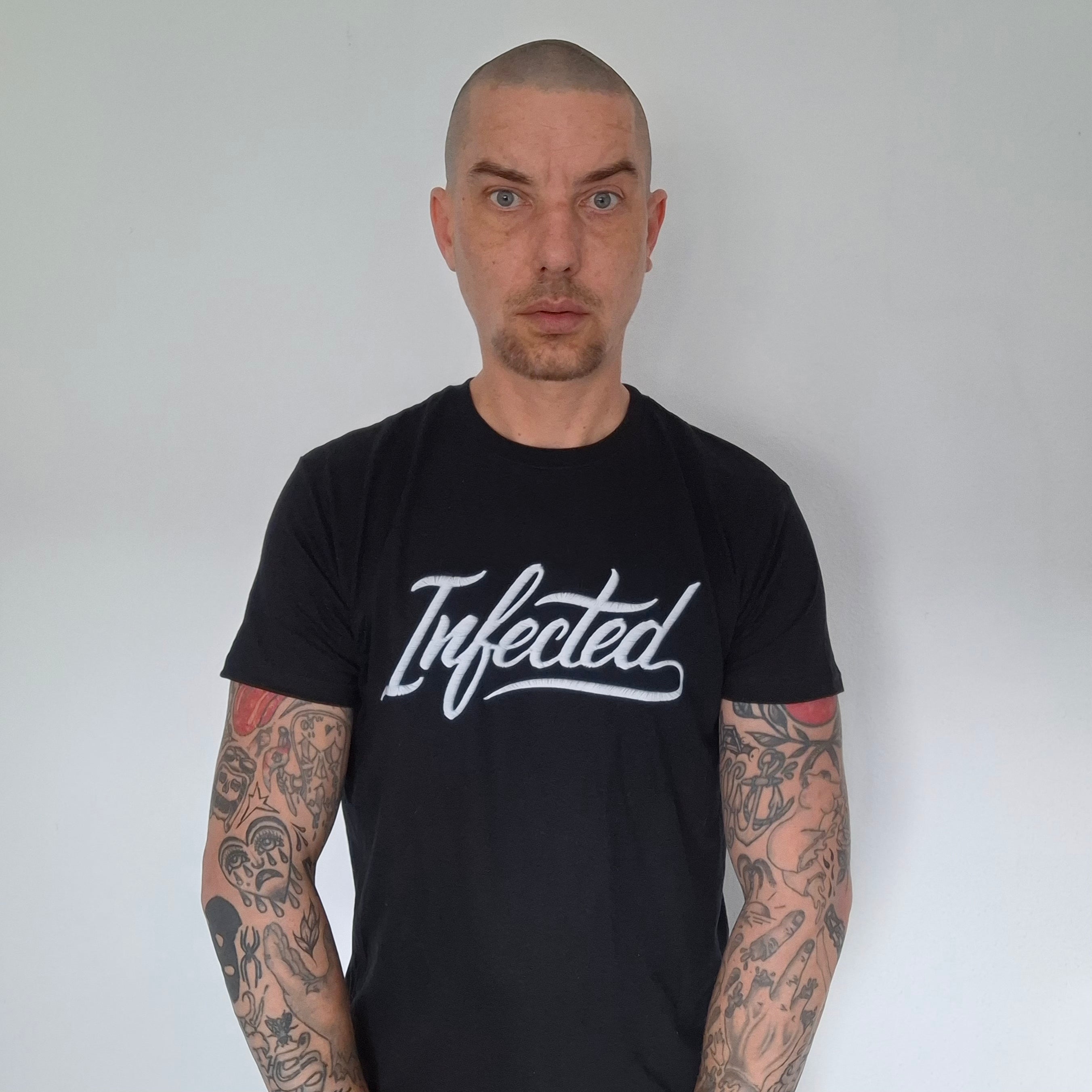 T-Shirt Infected Borduring Print – Infected Records